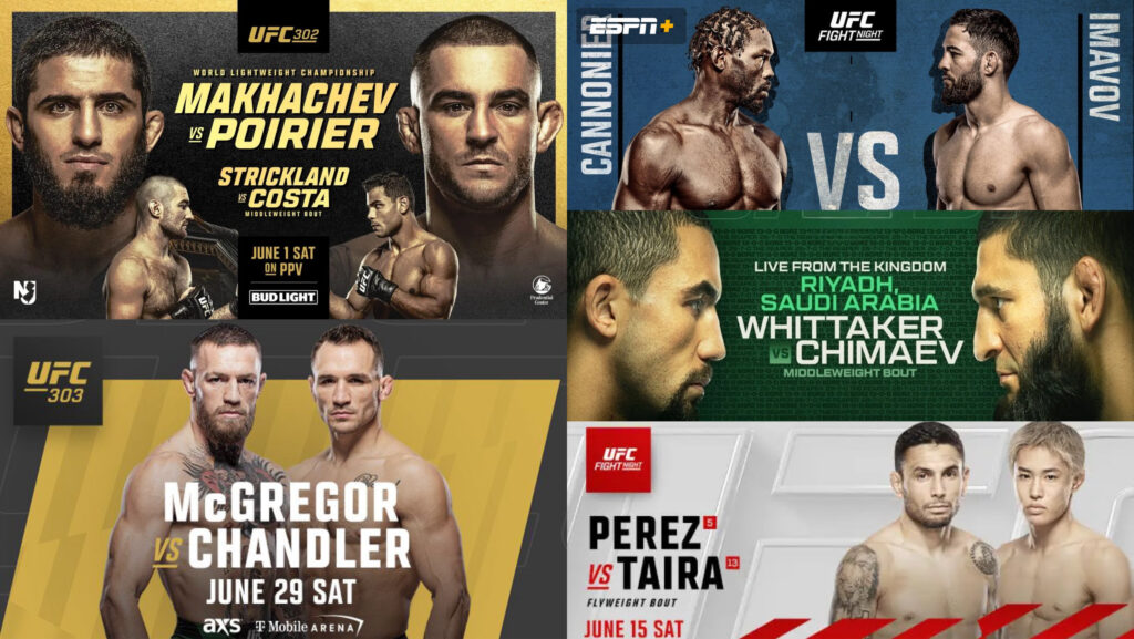 UFC: Cartelera y Horarios de todos los eventos el mes de junio 2024
