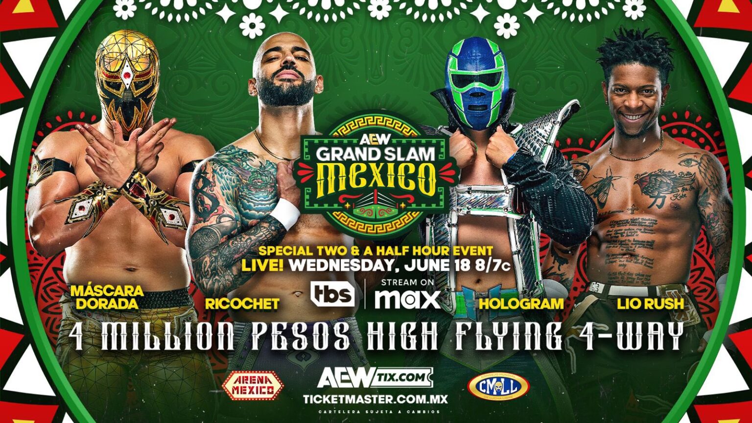 Cartelera AEW Grand Slam México – 18 de junio 2025 En Vivo