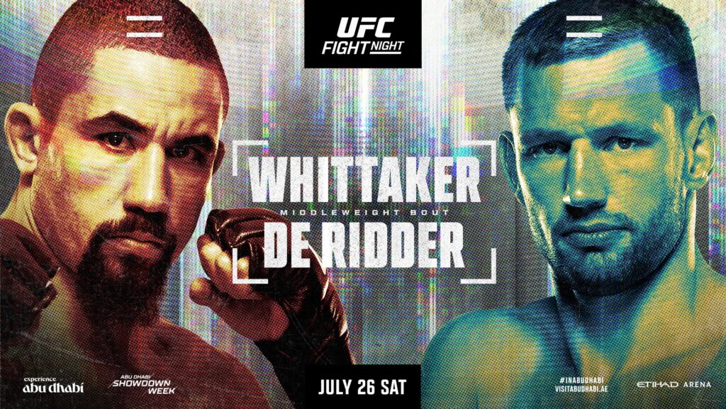 UFC Fight Night: Whittaker vs. De Ridder – Cartelera y Horarios En Vivo